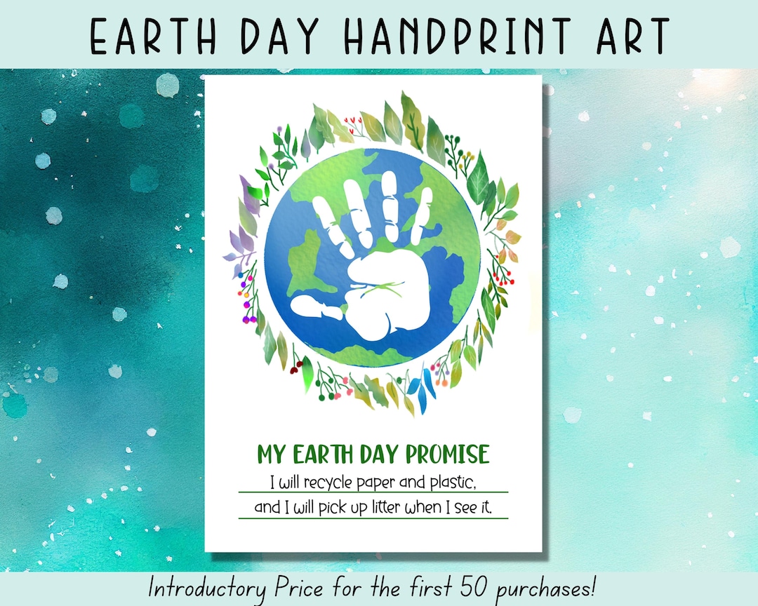 Earth Day Handprint Art, Earth Day Art for Kids, Earth Day Printable ...