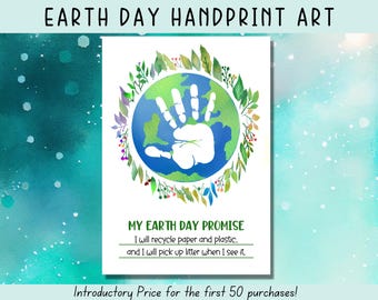 Earth Day Handprint Art, Earth Day Art for Kids, Earth Day Printable ...