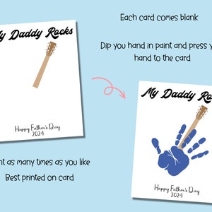 Father's Day Printable, My Daddy Rocks Handprint Art, Fathers Day Gift ...