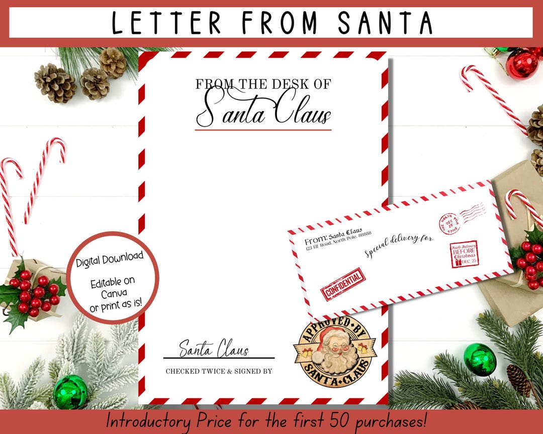 Letter From Santa, Printable Santa Stationary, Official Santa ...