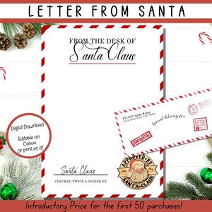 Letter From Santa, Printable Santa Stationary, Official Santa ...
