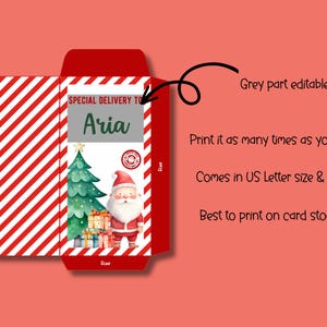 EDITABLE Santa Envelope Template, Letter From Santa Envelope, Letter to ...