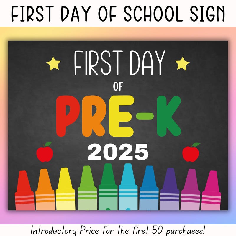 First Day of Pre K - Etsy