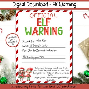 EDITABLE Elf Warning Letter, Multiple Elves, Elf Behaviour Letter, Elf ...