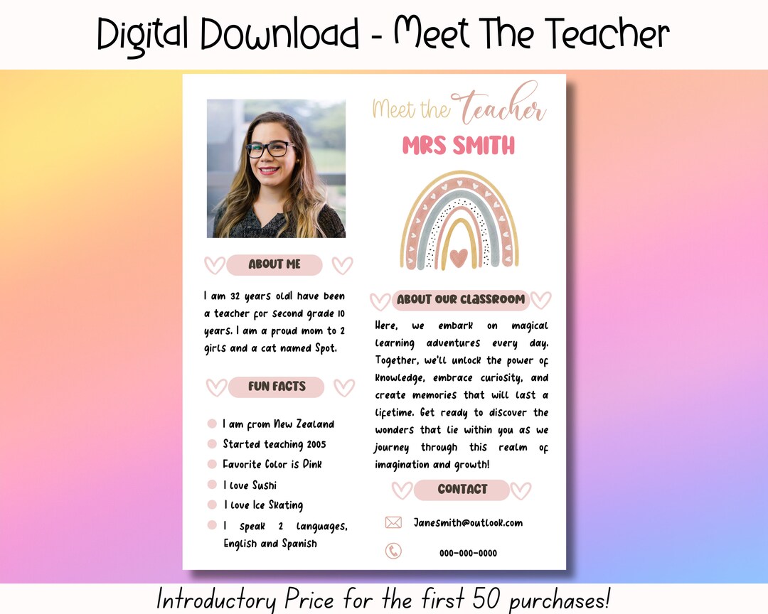 EDITABLE Boho Meet the Teacher Template, Back to School Letter, Teacher ...