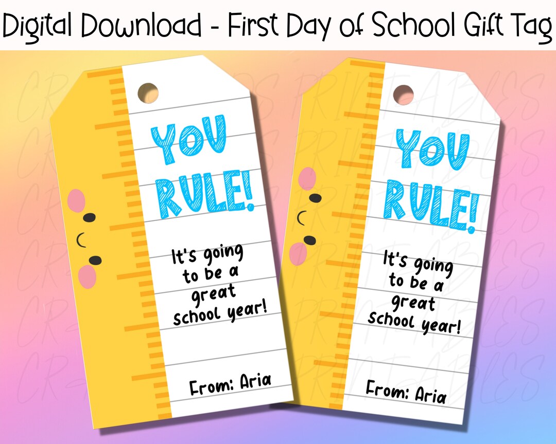 EDITABLE You Rule School Gift Tag, Back to School Gift Tag, Teacher ...