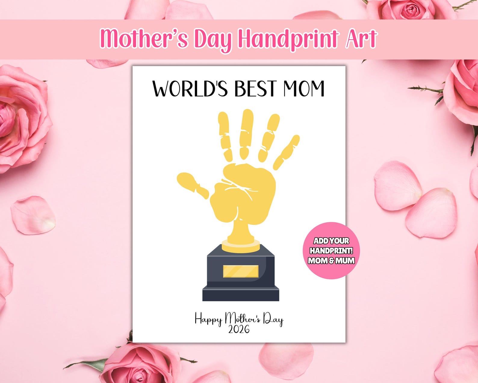 Mother's Day Printable, Mother's Day Handprint Art Mothers Day Gift ...