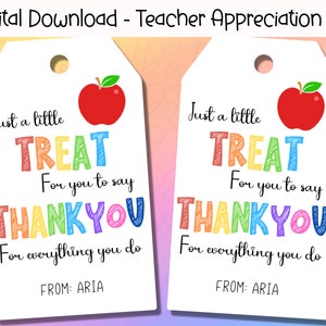 Teacher Appreciation Gift Tag Staff Appreciation Gift Tag - Etsy