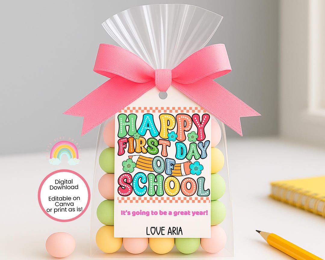 EDITABLE First Day of School Gift Tag, Back to School Gift Tag, First ...