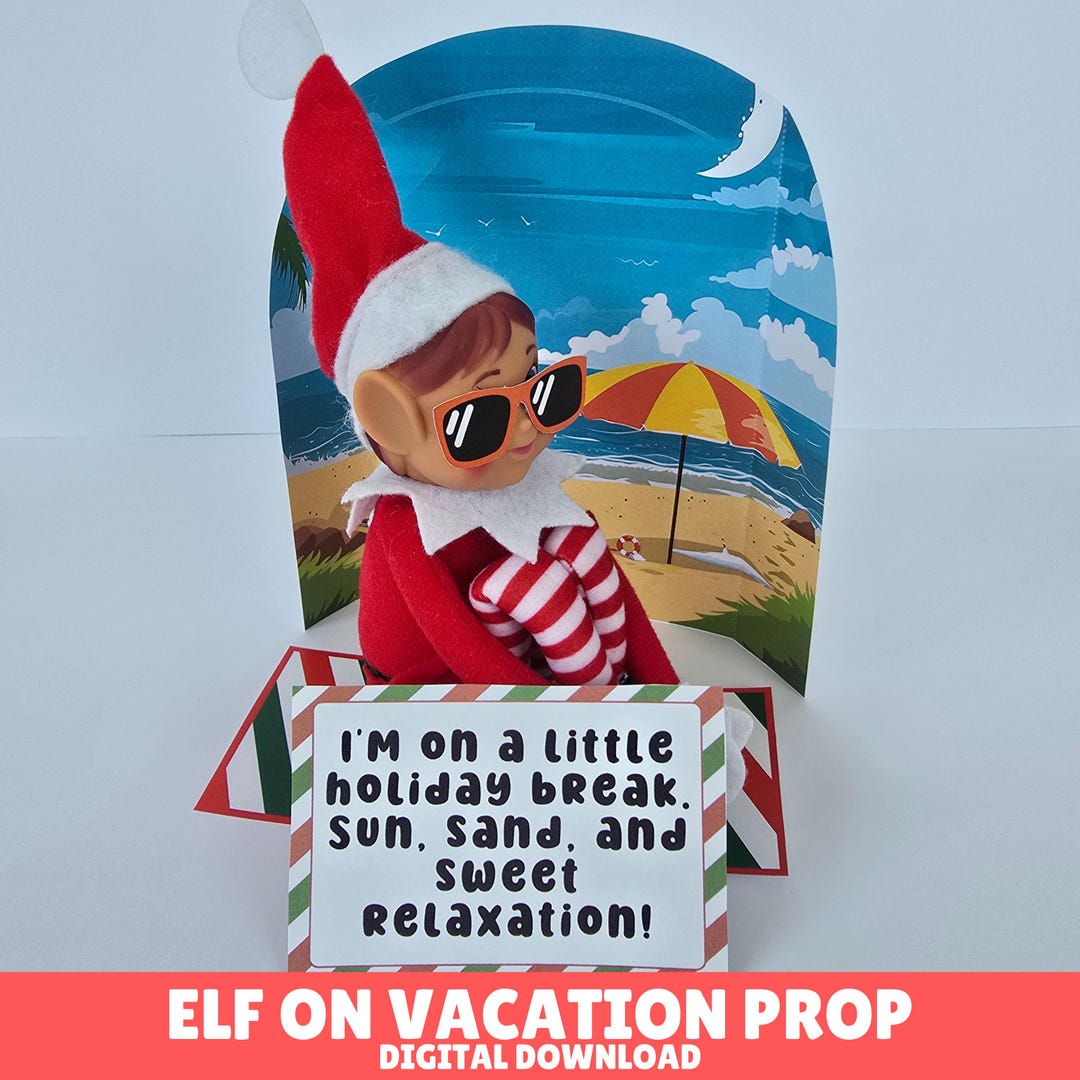 Elf on Vacation Prop, Elf Prop Idea, Printable Elf Kit, Printable Elf ...
