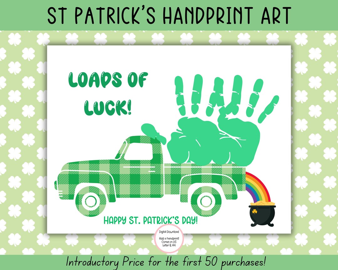 St Patrick's Day Handprint Art, Loads of Luck St Patrick's Day ...