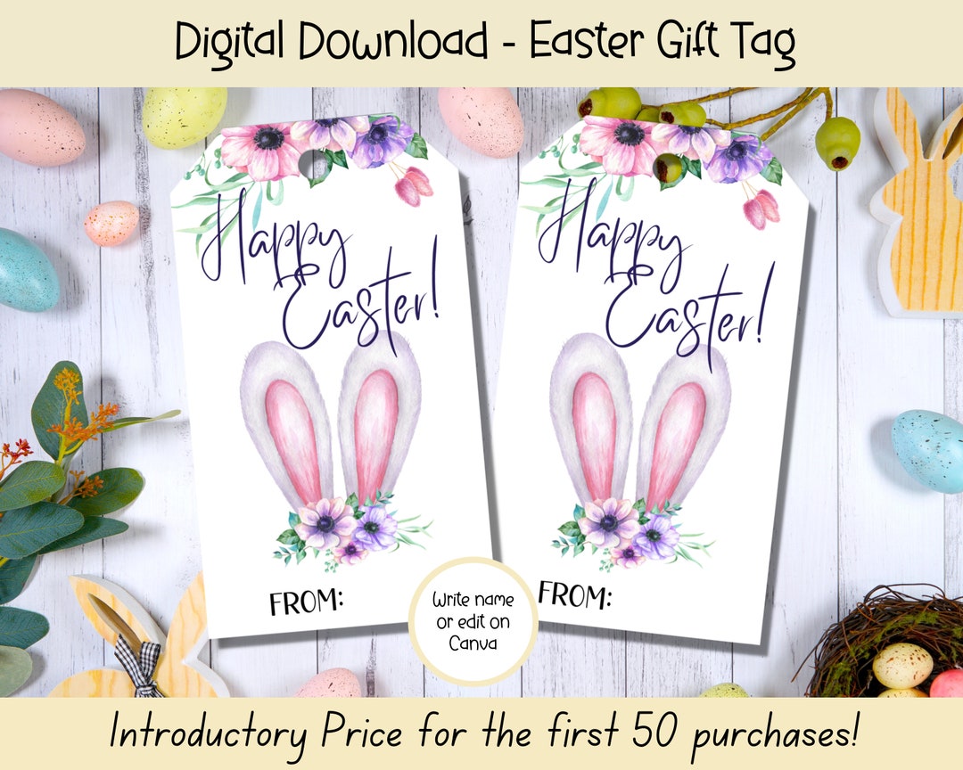 Floral Easter Gift Tags, Easter Printables, Kids Easter Basket ...