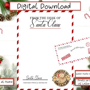 Letter From Santa Printable Santa Stationary Official Santa - Etsy