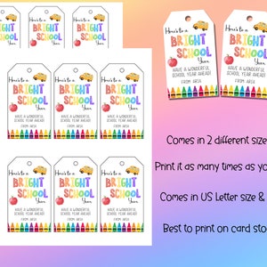 EDITABLE First Day of School Gift Tag Back to School Gift - Etsy