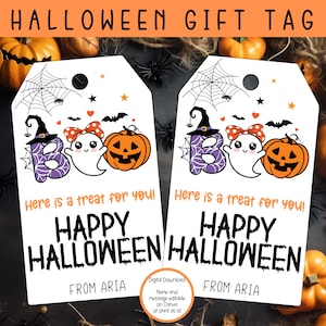 EDITABLE Halloween Gift Tag, Halloween Class Gift Tag, Halloween Favor ...