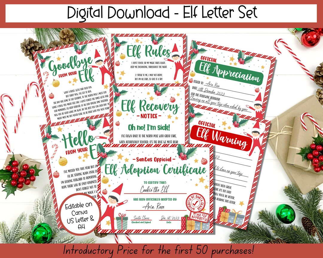 EDITABLE Elf Letter Elf Welcome Letter Elf Goodbye Letter - Etsy
