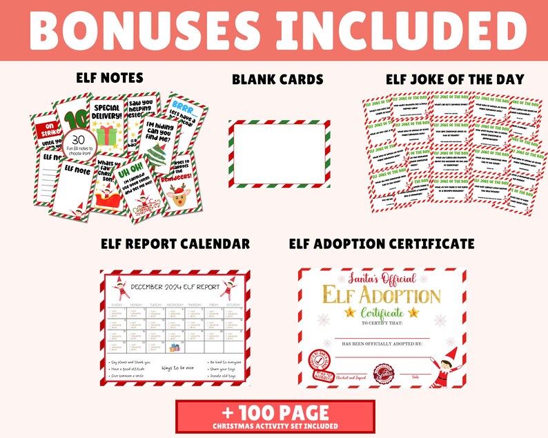 40 Cheeky Scenes Easy Printable Elf Kit, 24 Days Elf Kit Printable ...