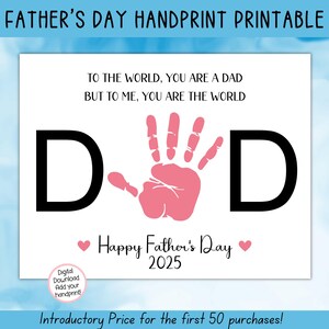 Father's Day Printable, Handprint Art, Fathers Day Gift, Fathers Day ...