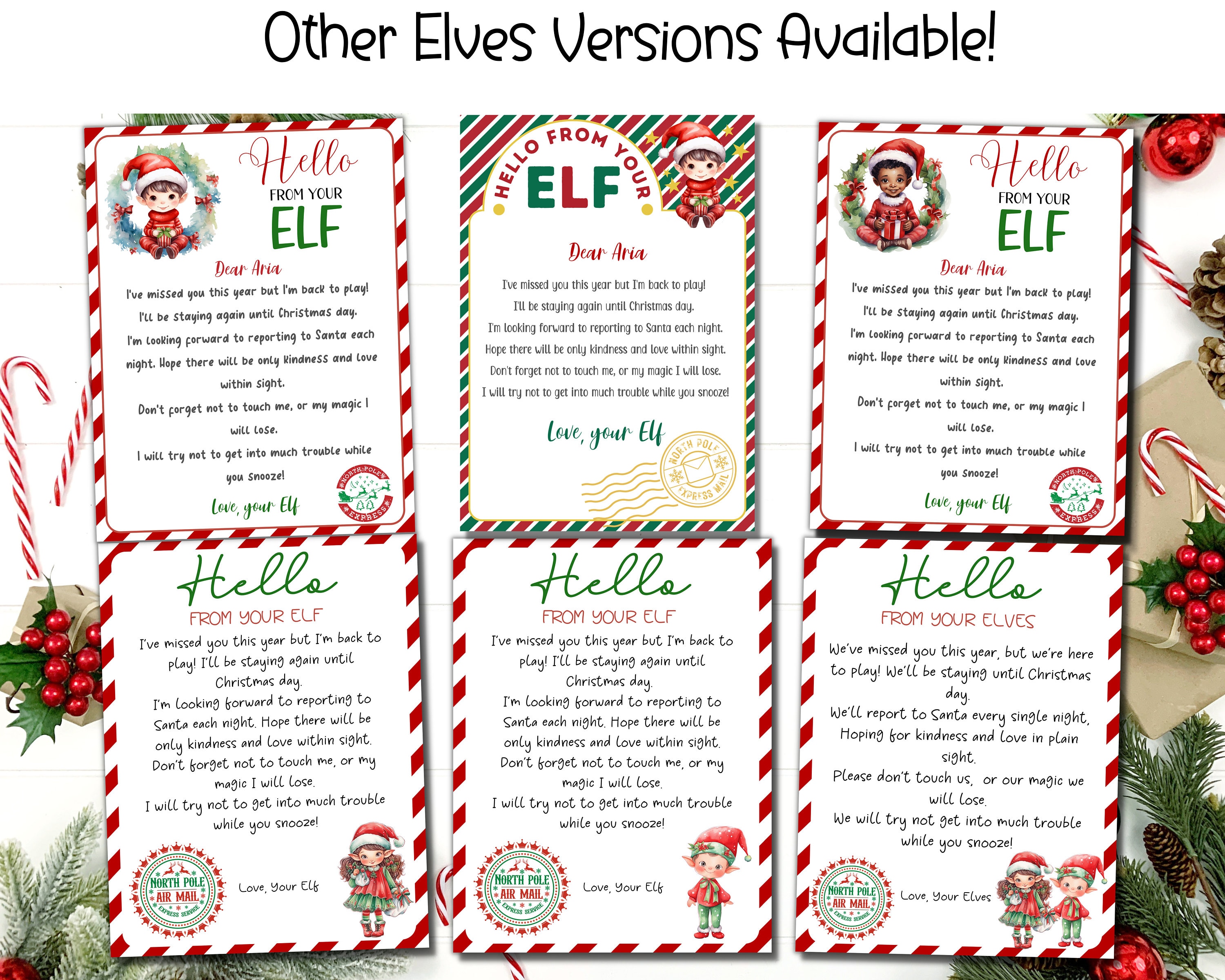 EDITABLE Elves Goodbye Letter, Multiple Elf Departure Letter, Elf ...