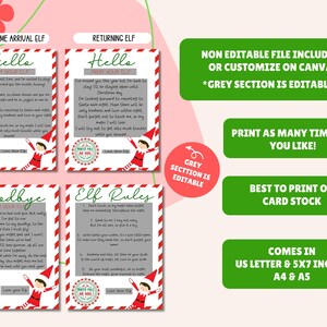 EDITABLE Elf Letter Set, Elf Welcome Letter, Elf Arrival Letter, Elf ...
