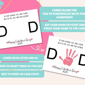 Printable Valentine Handprint Art Craft for Kids for Dad, Handprint ...
