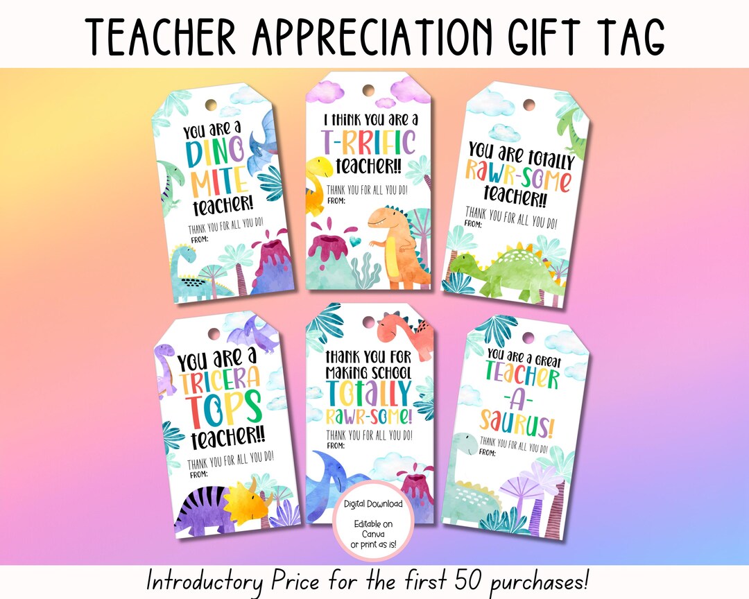 EDITABLE Teacher Appreciation Gift Tag, Staff Appreciation Gift Tag ...