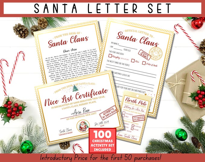 EDITABLE Letter From Santa, Printable Santa Stationary, North Pole Mail ...