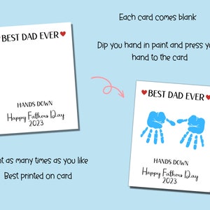 Father's Day Printable Best Dad Ever Handprint Art - Etsy