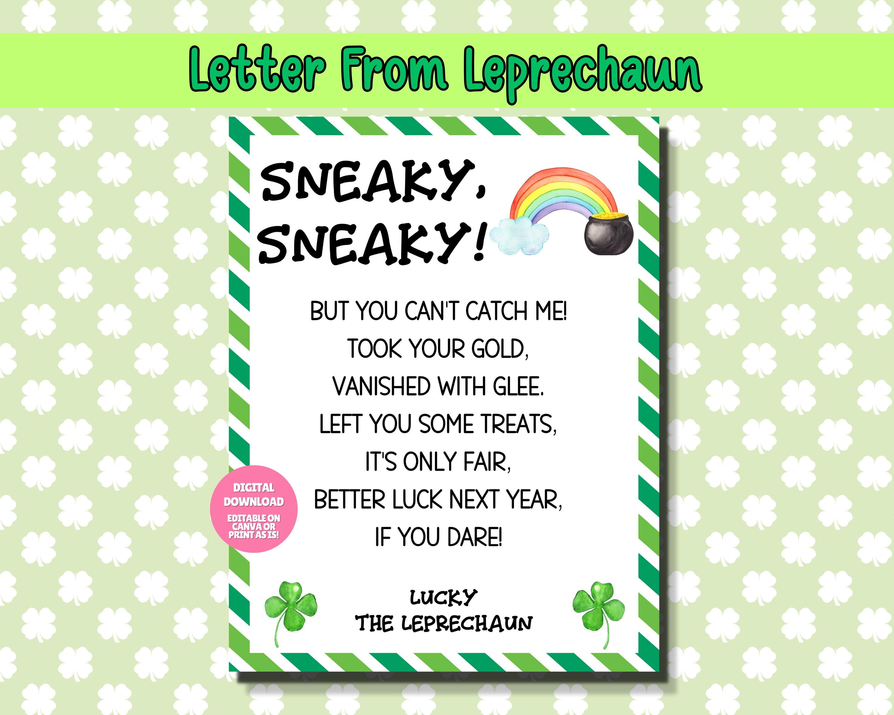 Editable Leprechaun Letter, St. Patrick's Day Printable, Leprechaun ...