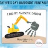 Father's Day Footprint Craft Printable, Fathers Day Poem Keepsake Gift ...