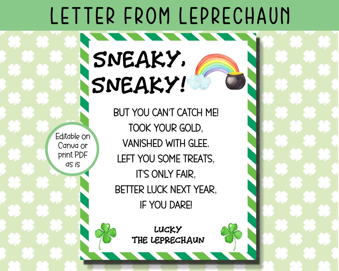 EDITABLE Leprechaun Letter, Leprechaun Trap Letter, Letter From ...