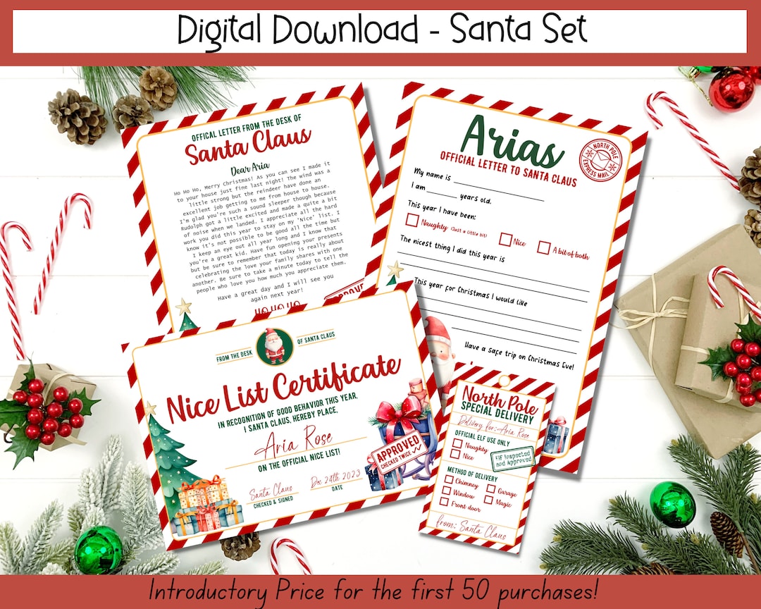 EDITABLE Letter From Santa Printable Santa Stationary North - Etsy UK