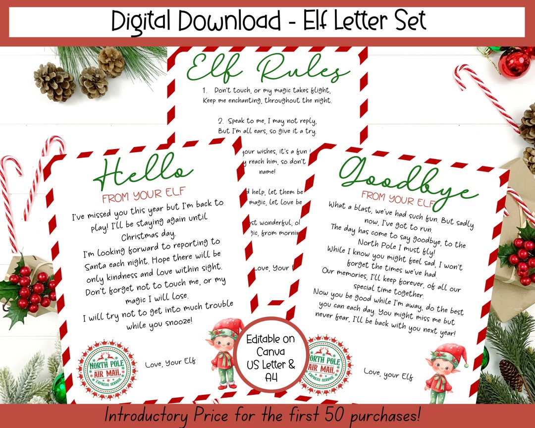 EDITABLE Elf Letter Elf Welcome Letter Elf Arrival Letter - Etsy Israel