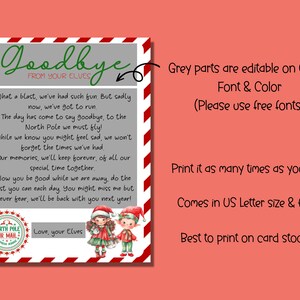 EDITABLE Elves Goodbye Letter, Multiple Elf Departure Letter, Elf ...