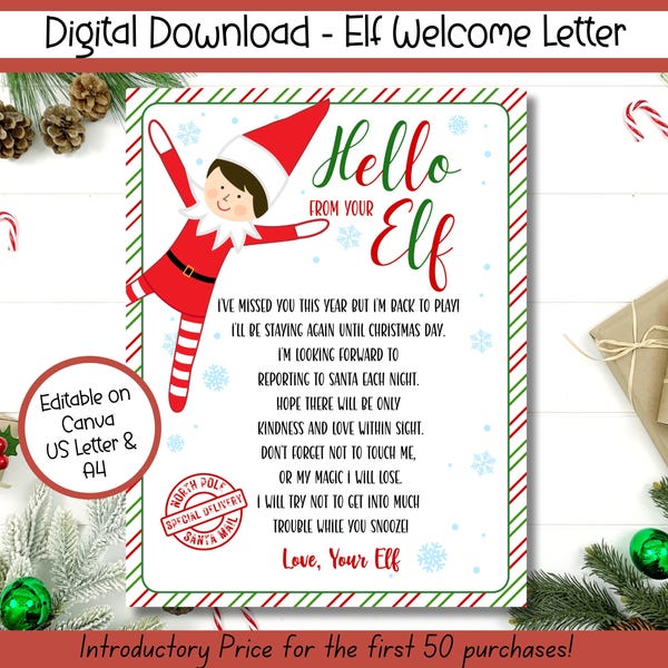 First Time Elf Arrival Letter - Etsy