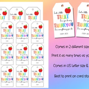 EDITABLE Teacher Appreciation Gift Tag Staff Appreciation - Etsy