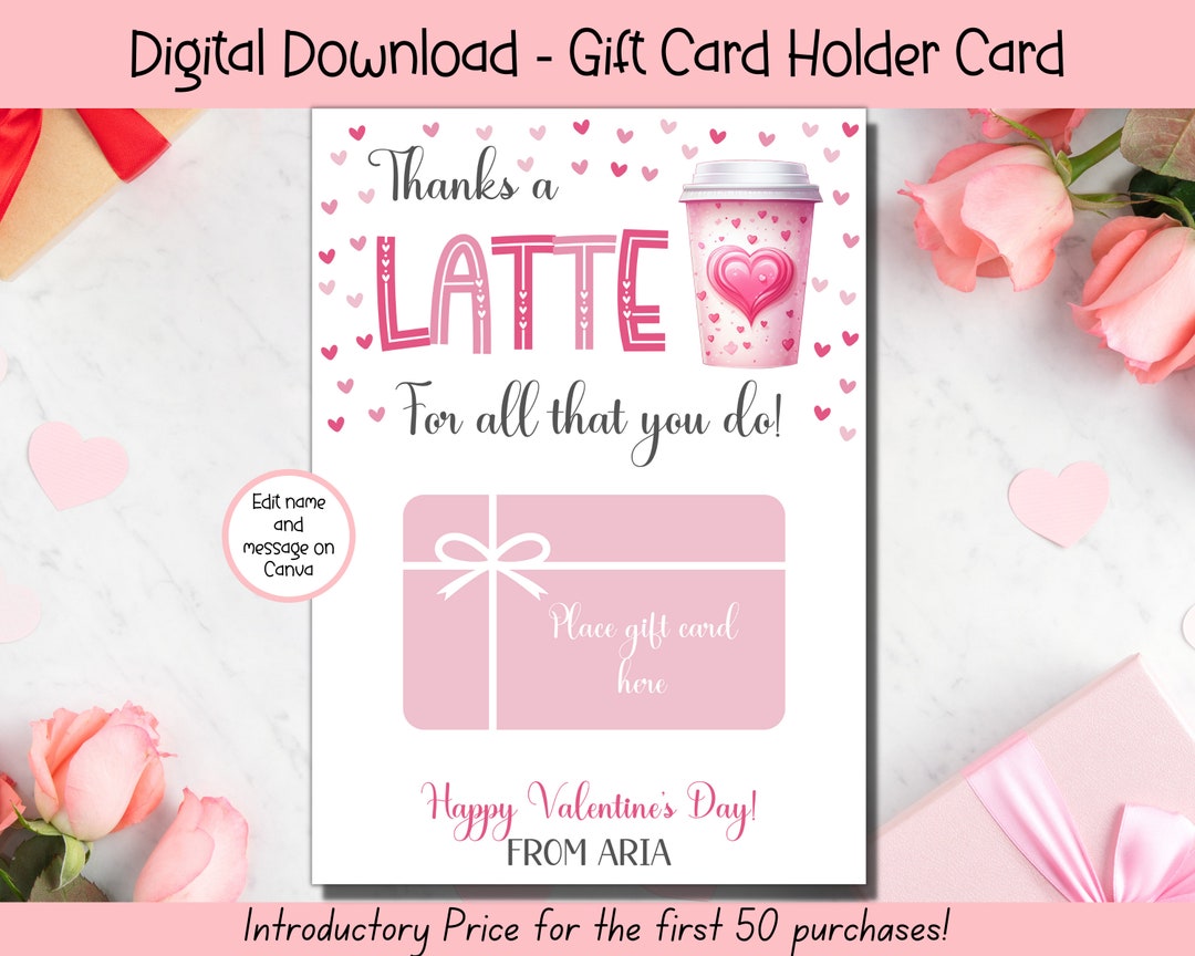EDITABLE Teacher Valentine Gift Card Holder, Valentines Day Teacher ...