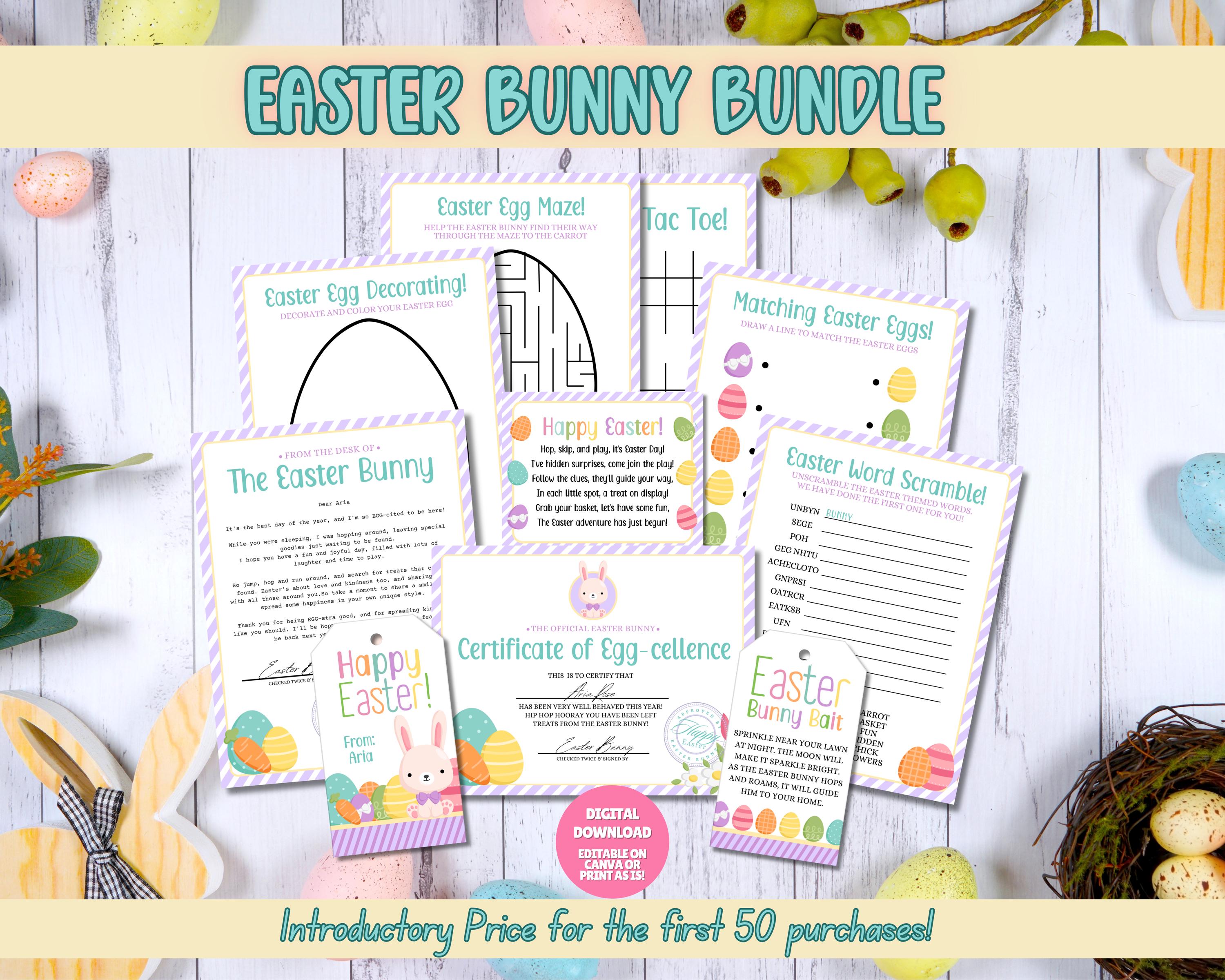 Easter Bunny Bundle, Easter Game, Easter Bunny Bait Tag, Easter Bunny ...