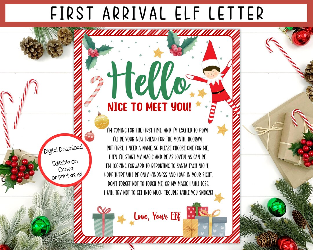 EDITABLE Elf Arrival Letter, First Time Elf Arrival Letter, Elf Welcome ...