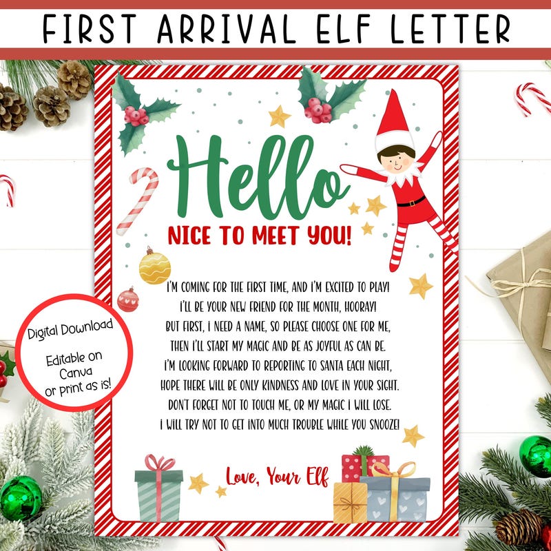 First Time Elf Arrival Letter - Etsy