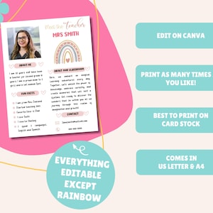 EDITABLE Boho Meet the Teacher Template, Back to School Letter, Teacher ...