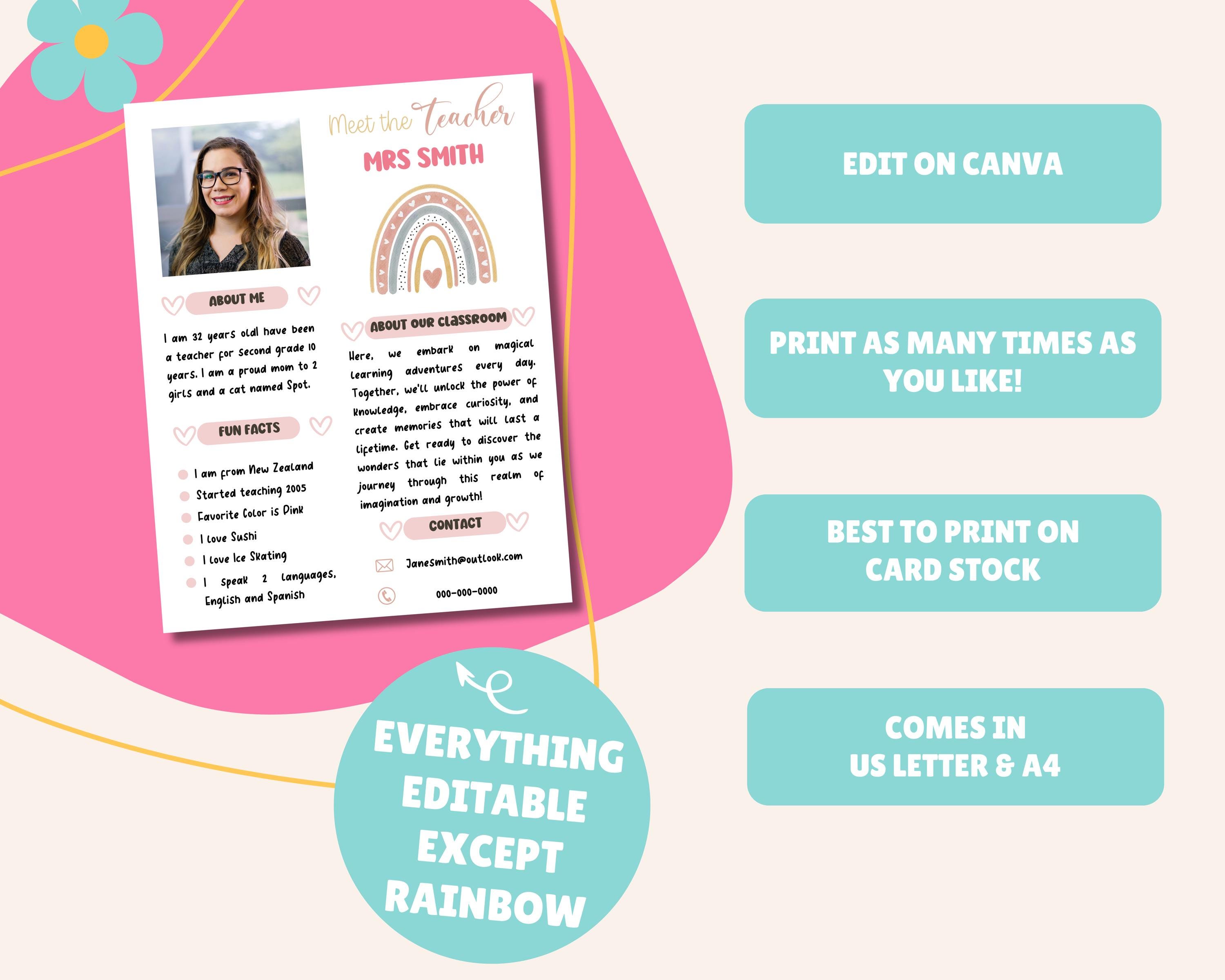 EDITABLE Boho Meet the Teacher Template, Back to School Letter, Teacher ...