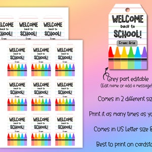 EDITABLE School Gift Tag, Back to School Gift Tag, Teacher Thank You ...