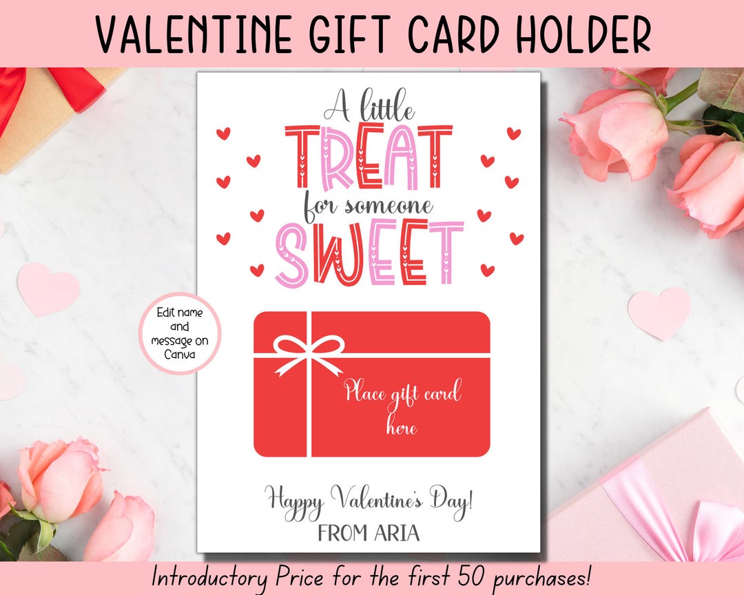 EDITABLE Teacher Valentine Gift Card Holder, Valentines Day Teacher ...