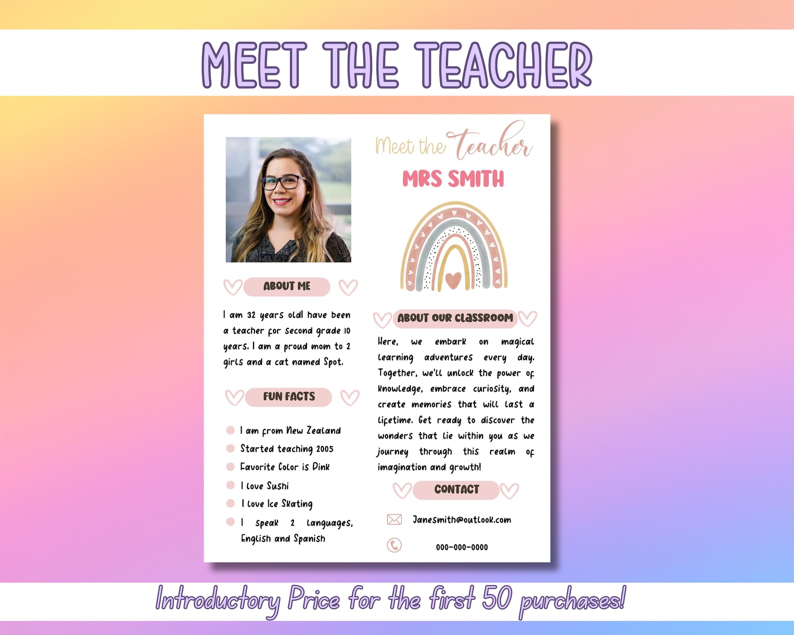 EDITABLE Boho Meet the Teacher Template, Back to School Letter, Teacher ...