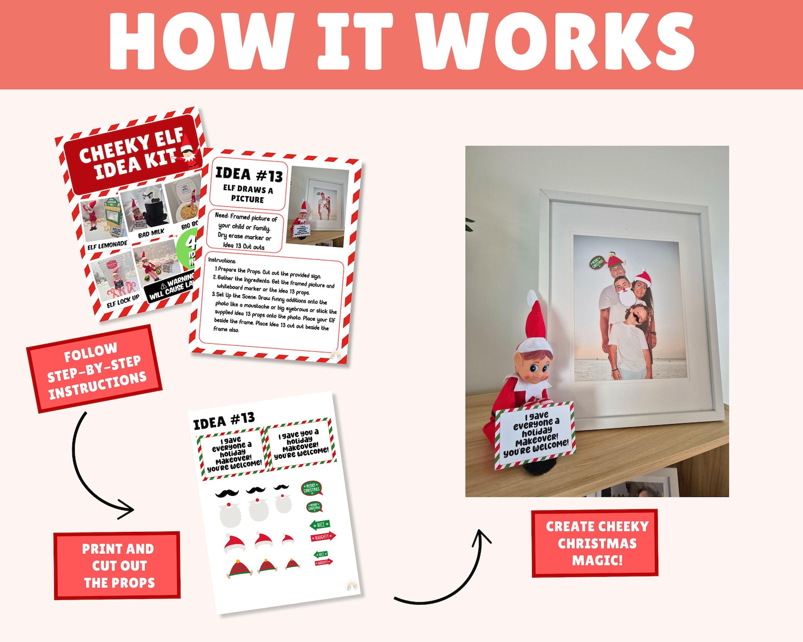40 Cheeky Scenes Easy Printable Elf Kit, 24 Days Elf Kit Printable ...