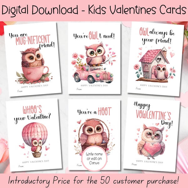 Owl Valentine Card - Etsy