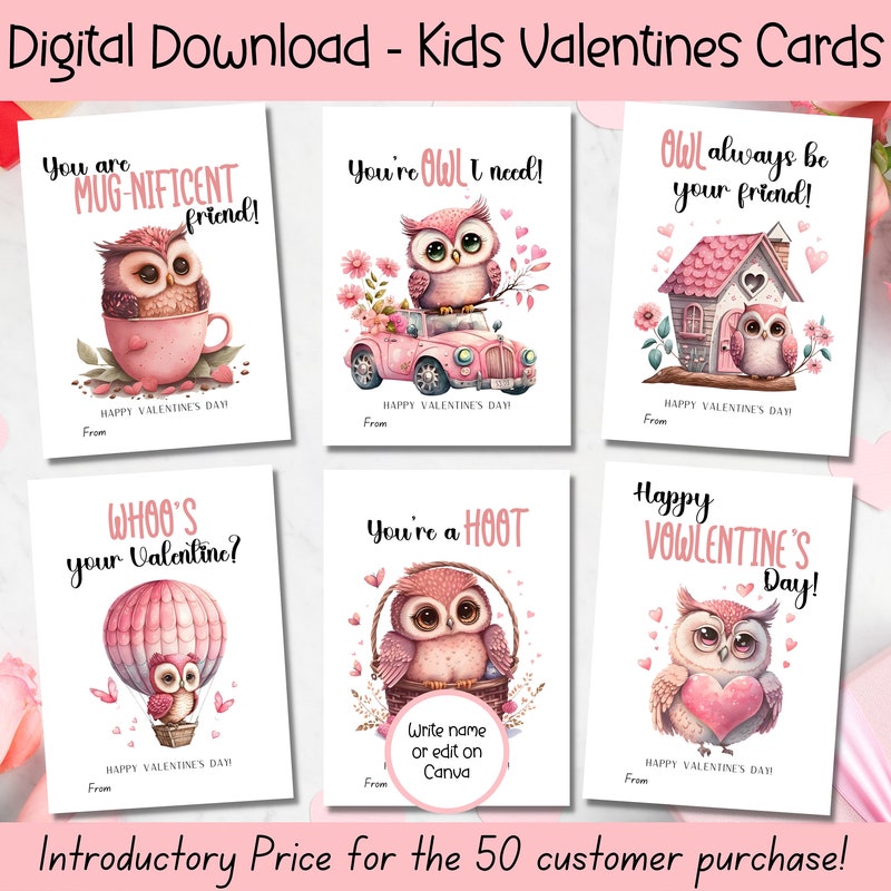 Owl Valentine Card - Etsy