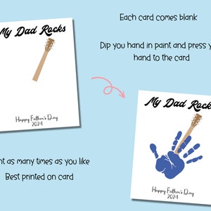 Father's Day Printable, My Dad Rocks Handprint Art, Fathers Day Gift ...