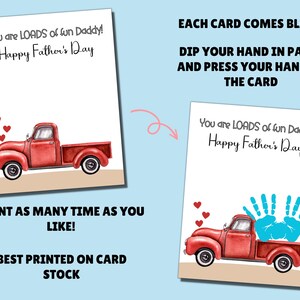 Father's Day Printable, Truck Load Handprint Art, Fathers Day Gift ...